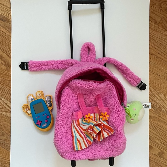 Accessories | Girls Pink Plush Wheeliebackpack With Plushie Game | Poshmark
